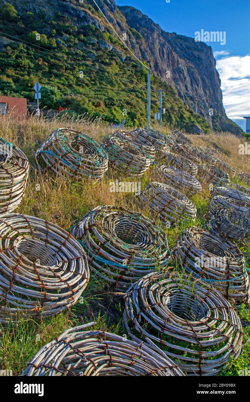 Craypots below the Nut in Stanley Stock Photo - Alamy