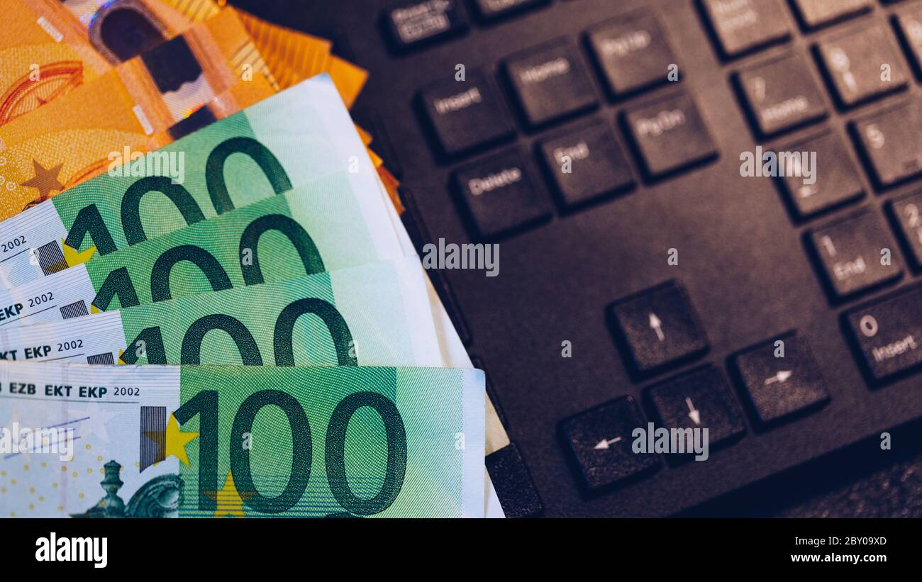 Euro money, Euro cash background. Banknotes of the european union. Euro ...