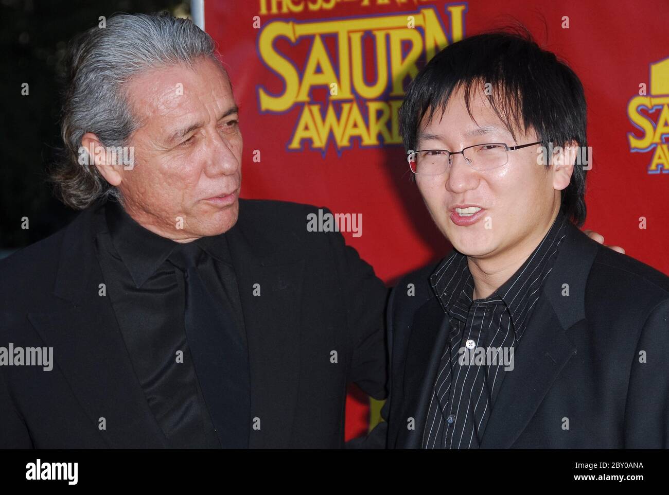 Edward James Olmos and Masi Oka at the 33rd Annual Saturn Awards ...