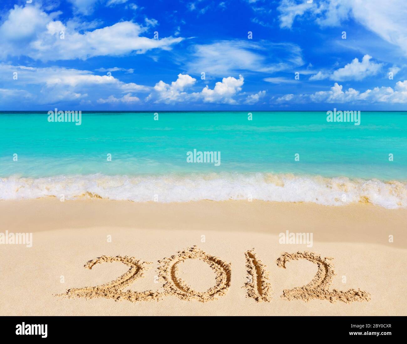 Numbers 2012 on beach Stock Photo - Alamy