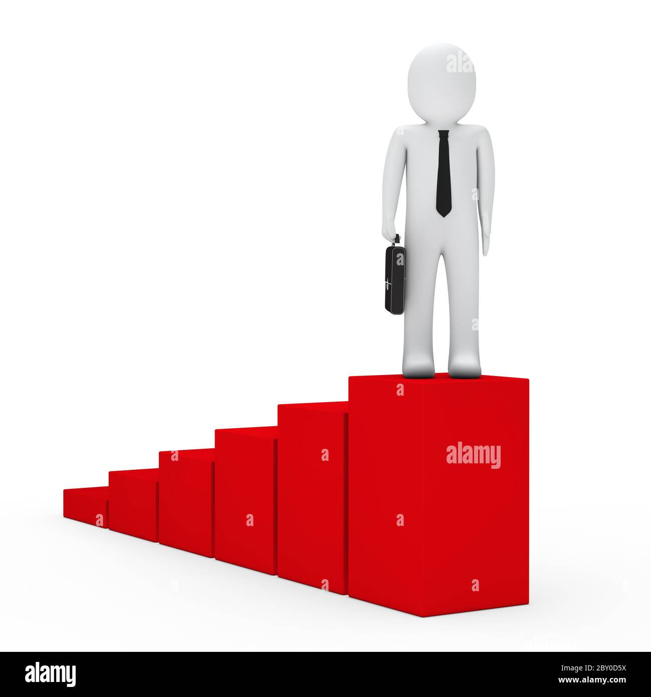 3d business man up ladder for success Cut Out Stock Images & Pictures ...