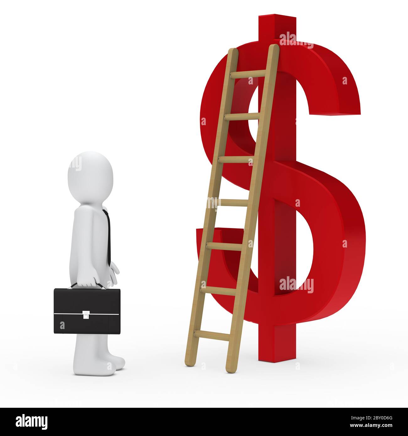 business man ladder dollar red Stock Photo - Alamy