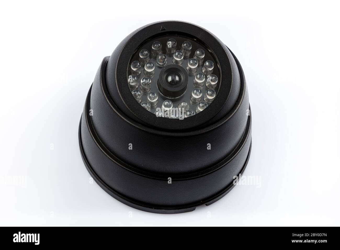 Modern of Security CCTV camera. Black dome camera isolated on white ...
