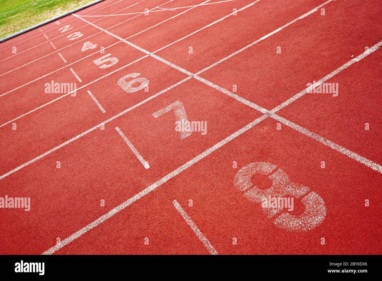 lanes of running track Stock Photo - Alamy