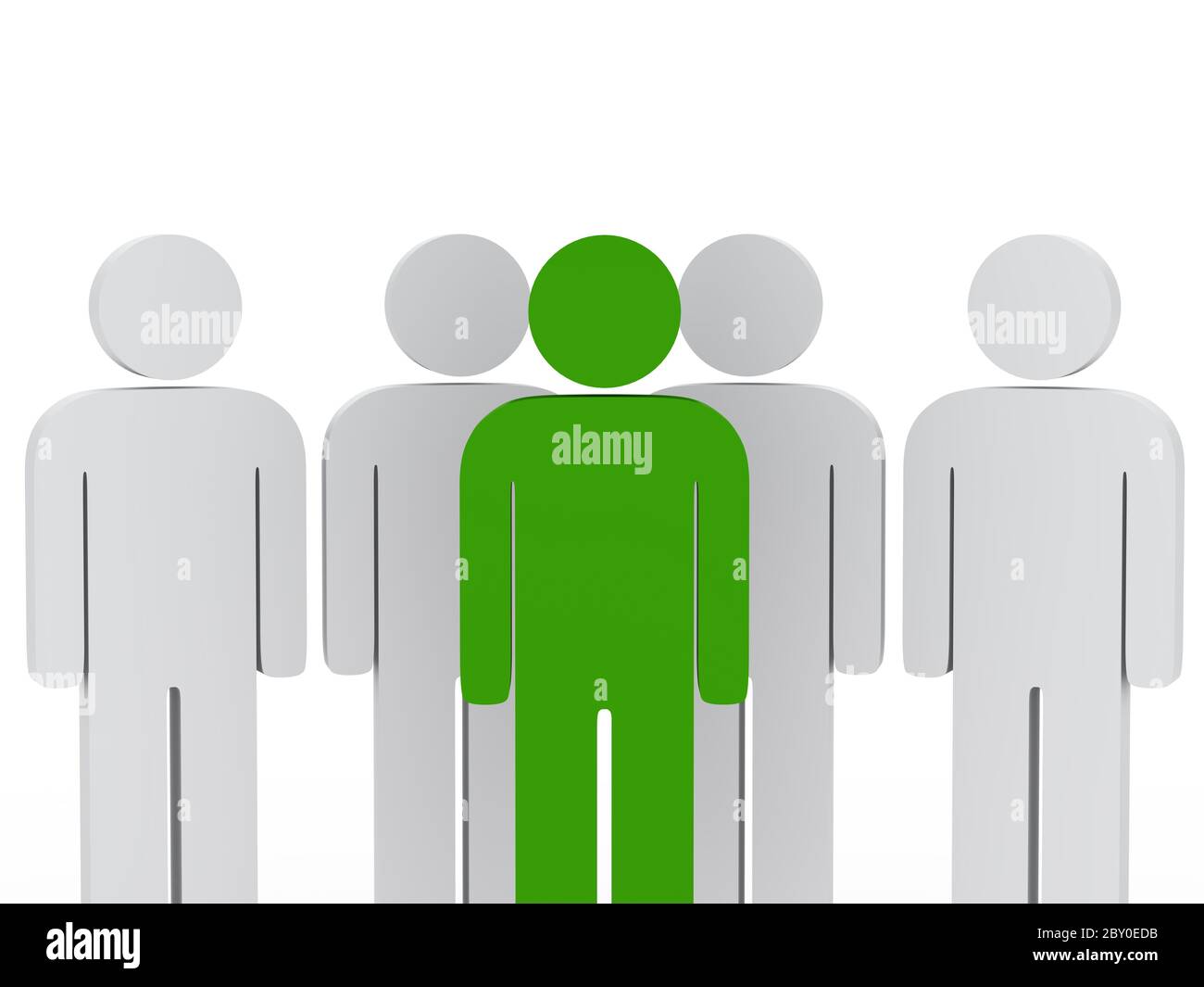 teamwork group with green leader Stock Photo - Alamy