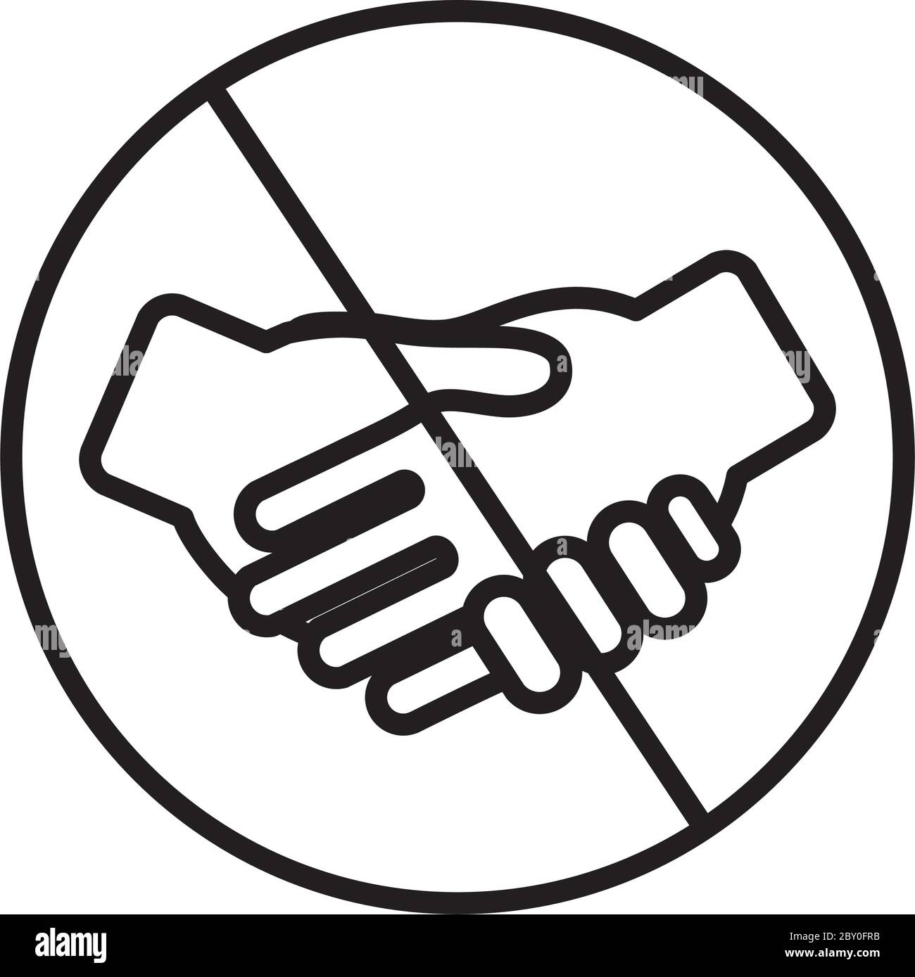 prohibited handshake concept, forbidden sign with handshaking icon over ...