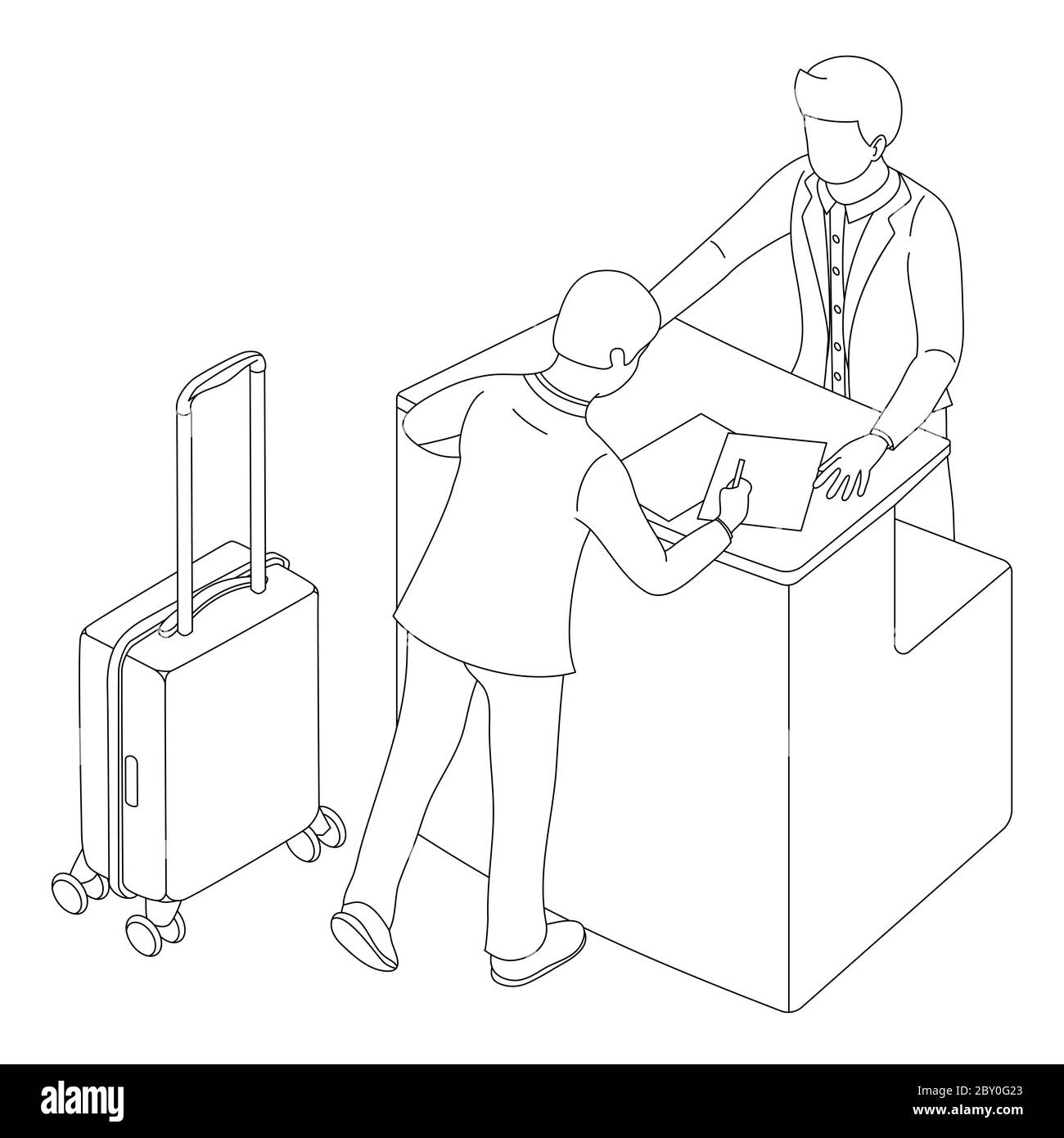 Check in desk at airport Black and White Stock Photos & Images - Alamy