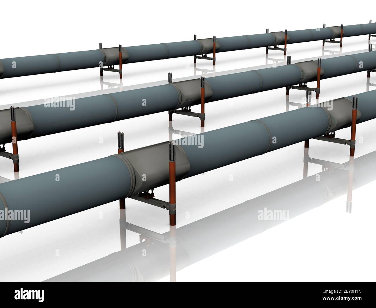 gas and oil pipelines on a white background Stock Photo - Alamy