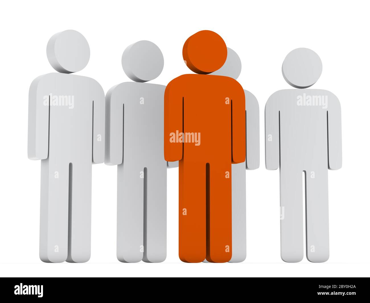 teamwork group with orange leader Stock Photo - Alamy
