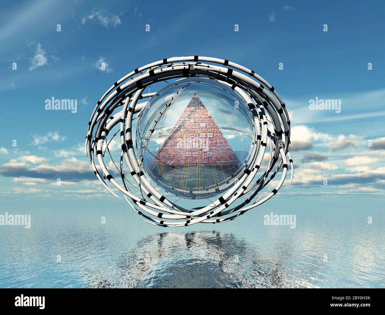 the pyramid City and futuristic Stock Photo - Alamy