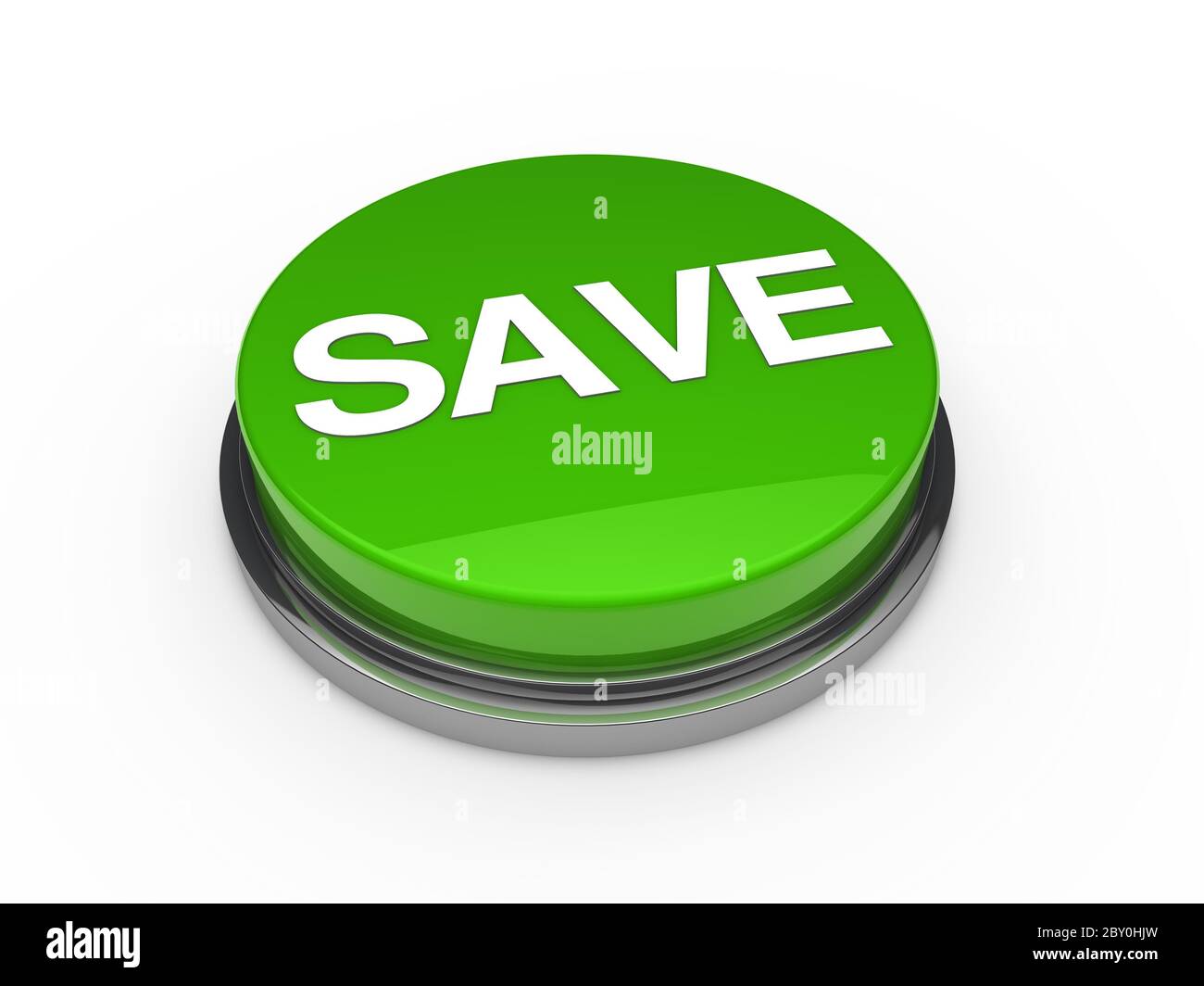 Green save button white background Stock Photo - Alamy