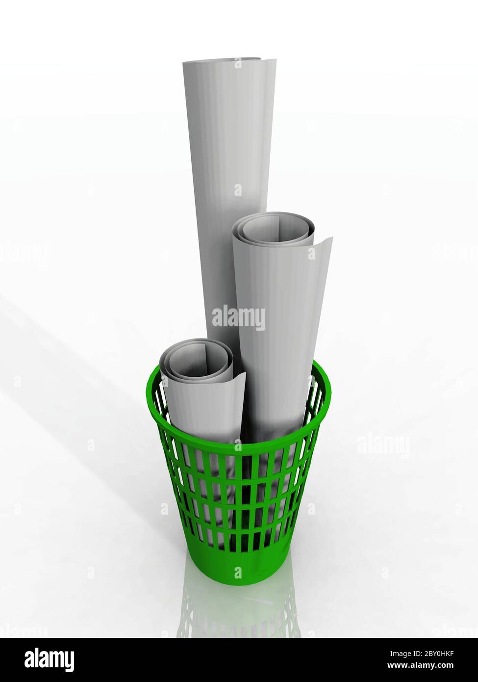 rolls of paper in the trash Stock Photo - Alamy