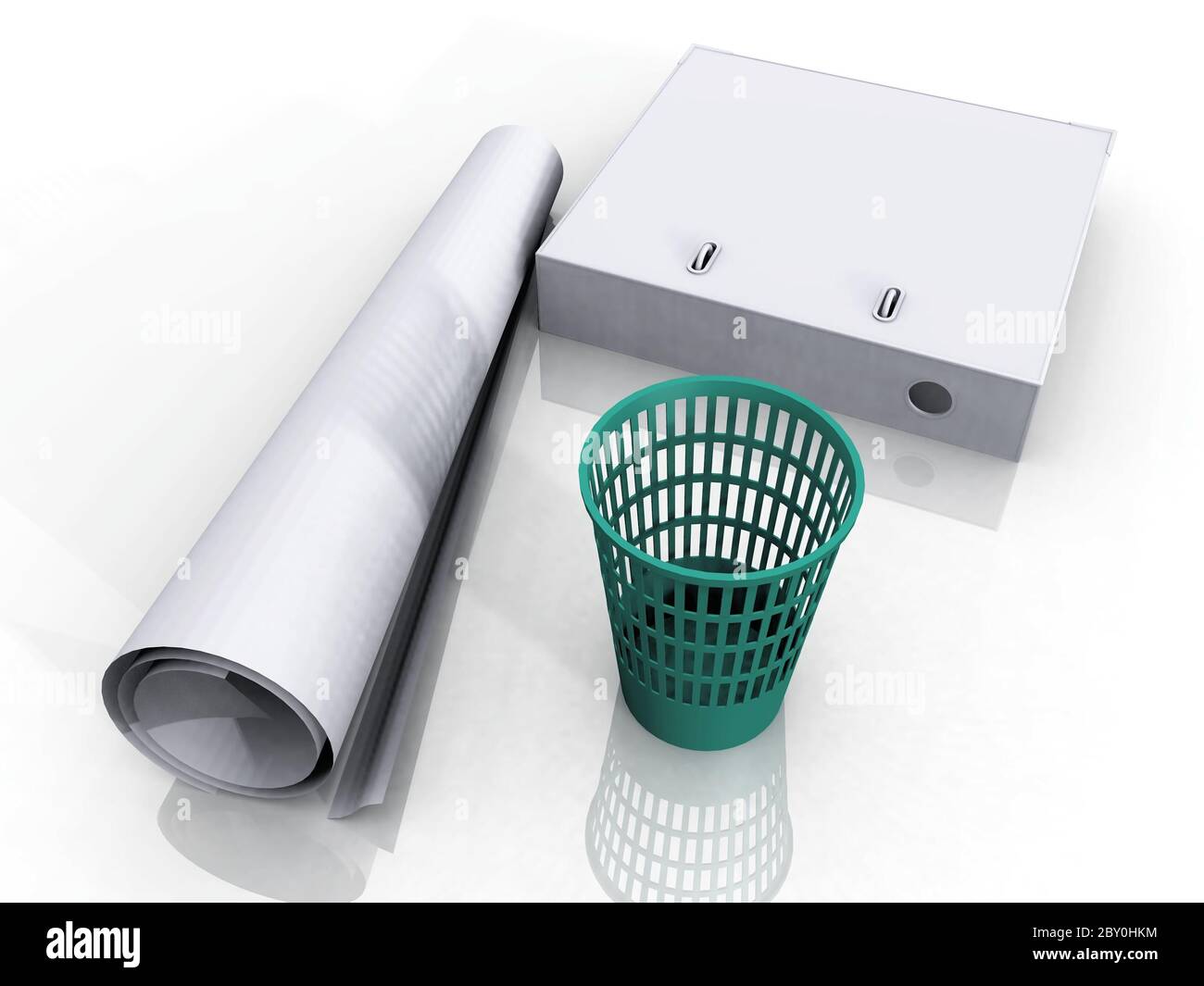 paper and the workbook and the trash Stock Photo - Alamy