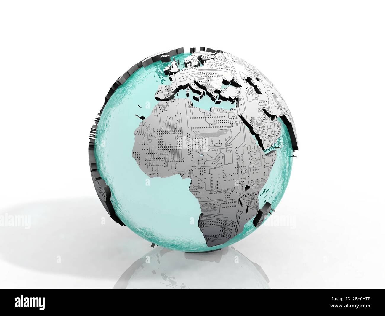Earth printed circuit board Stock Photo - Alamy