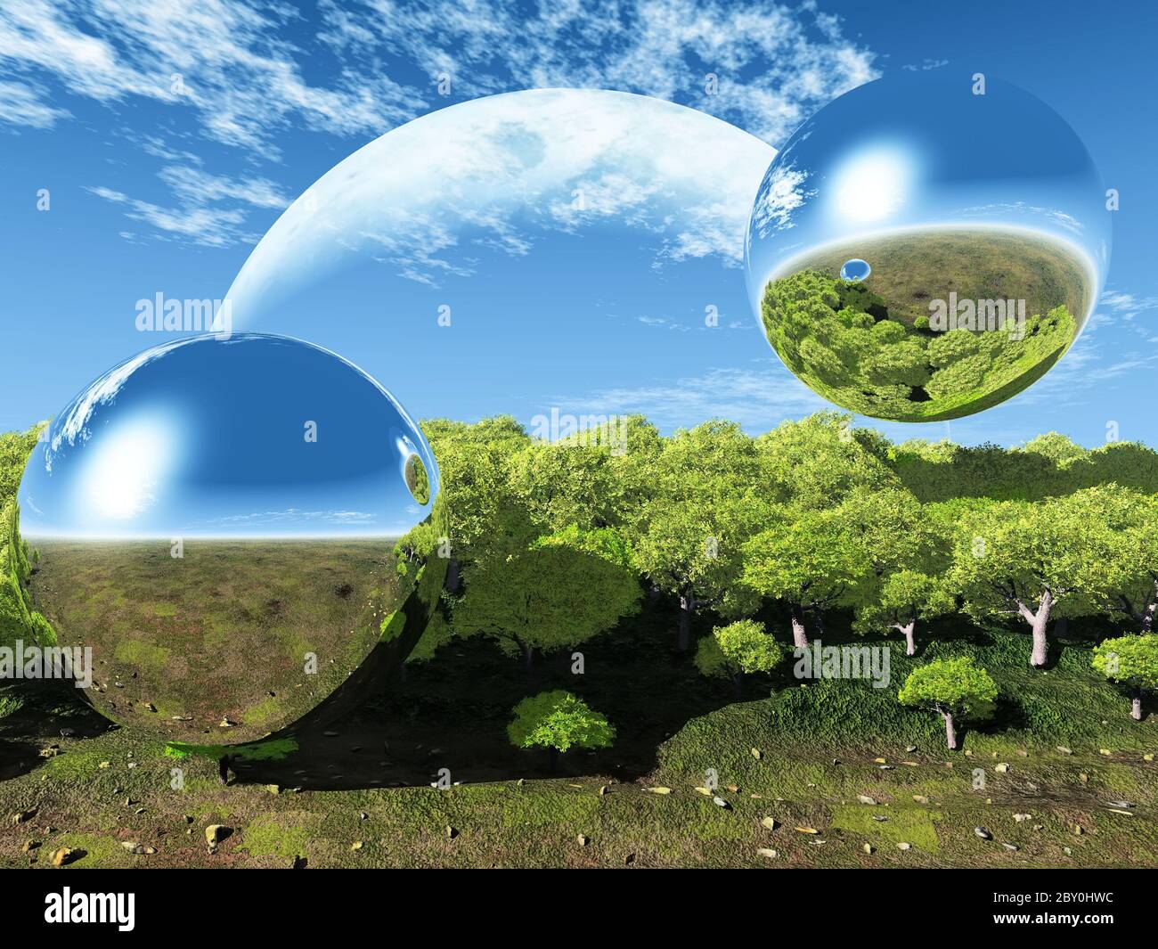 bubble nature and the moon Stock Photo - Alamy