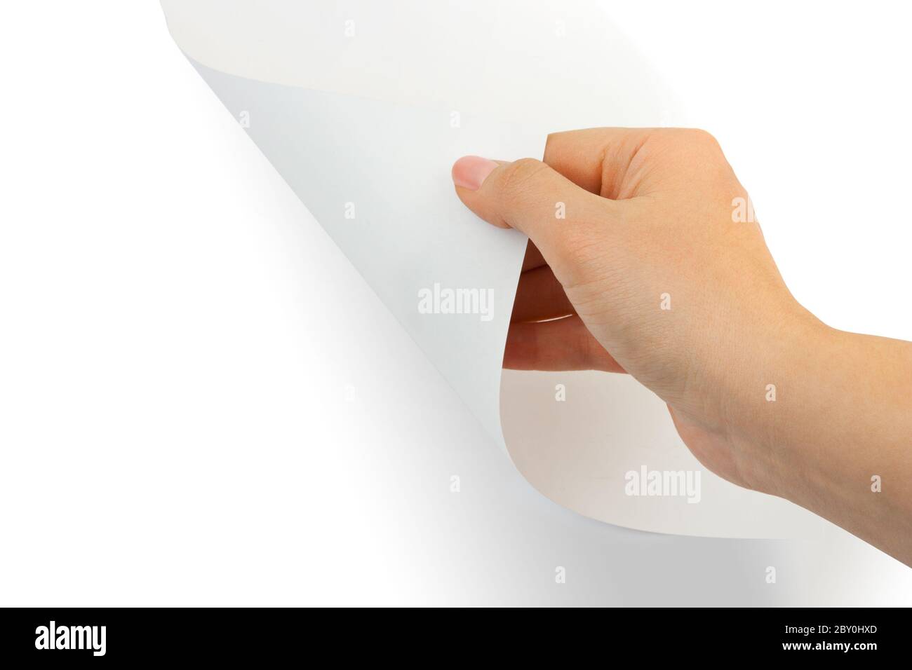 Hands and paper scroll Stock Photo - Alamy