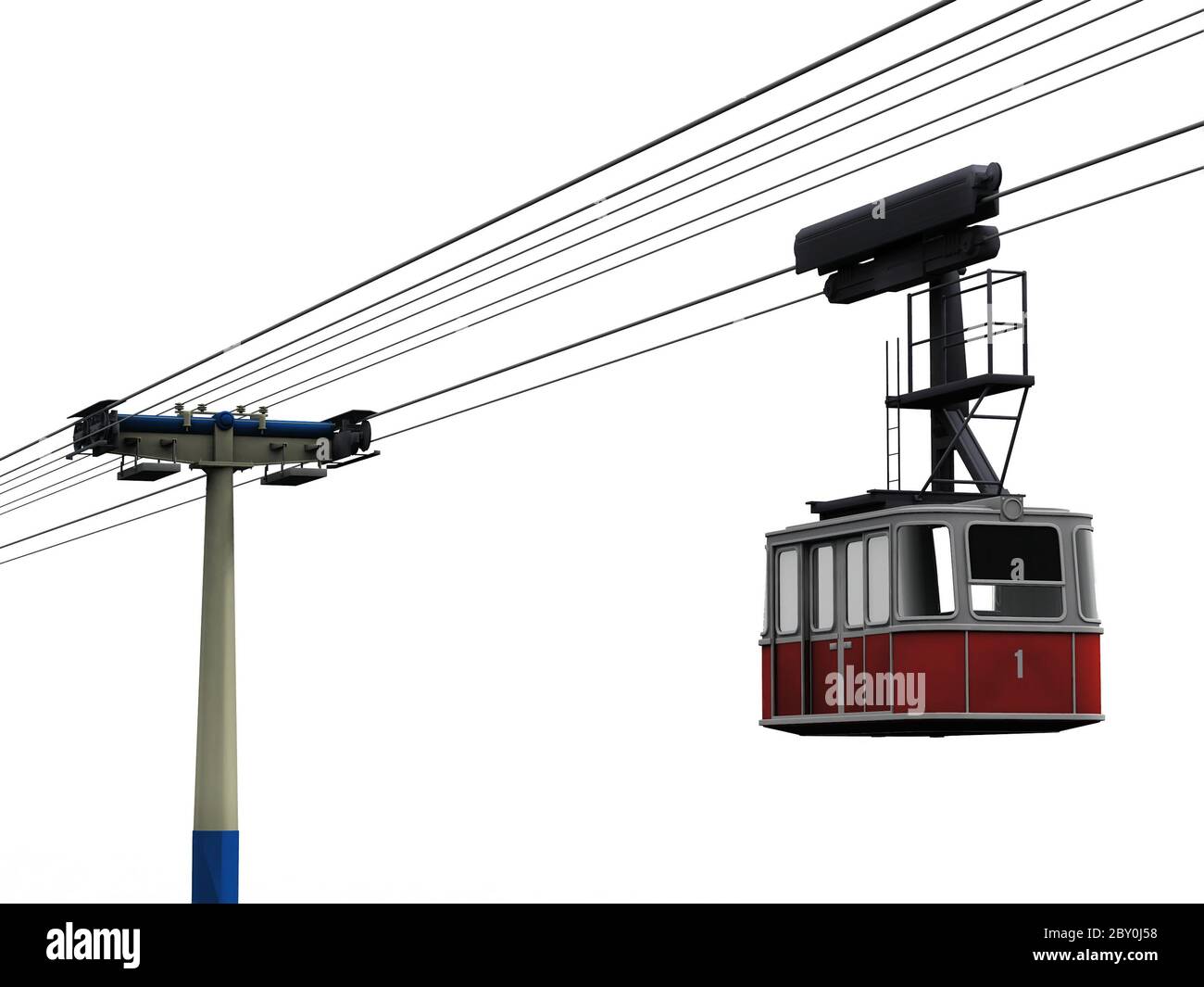 cable cabin on a white background Stock Photo - Alamy