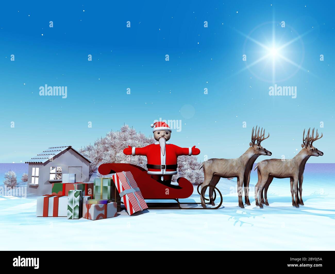 Cartoon santa clause reindeer hi-res stock photography and images - Alamy