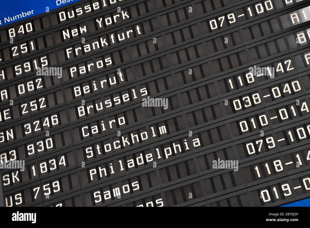 Flight information board in airport Stock Photo - Alamy