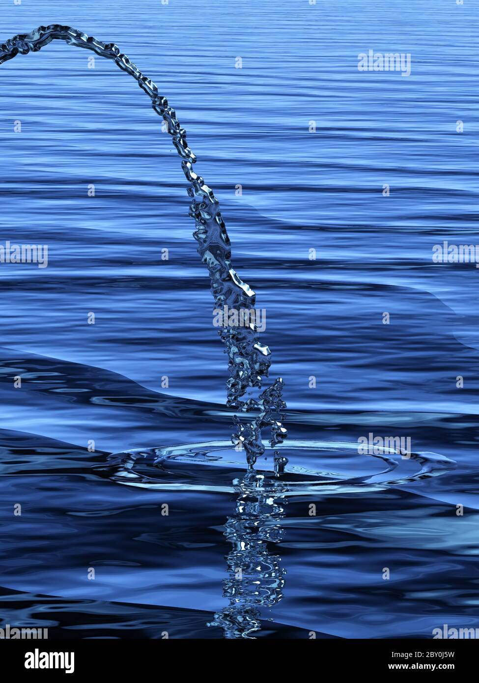 the water jet and blue background Stock Photo - Alamy