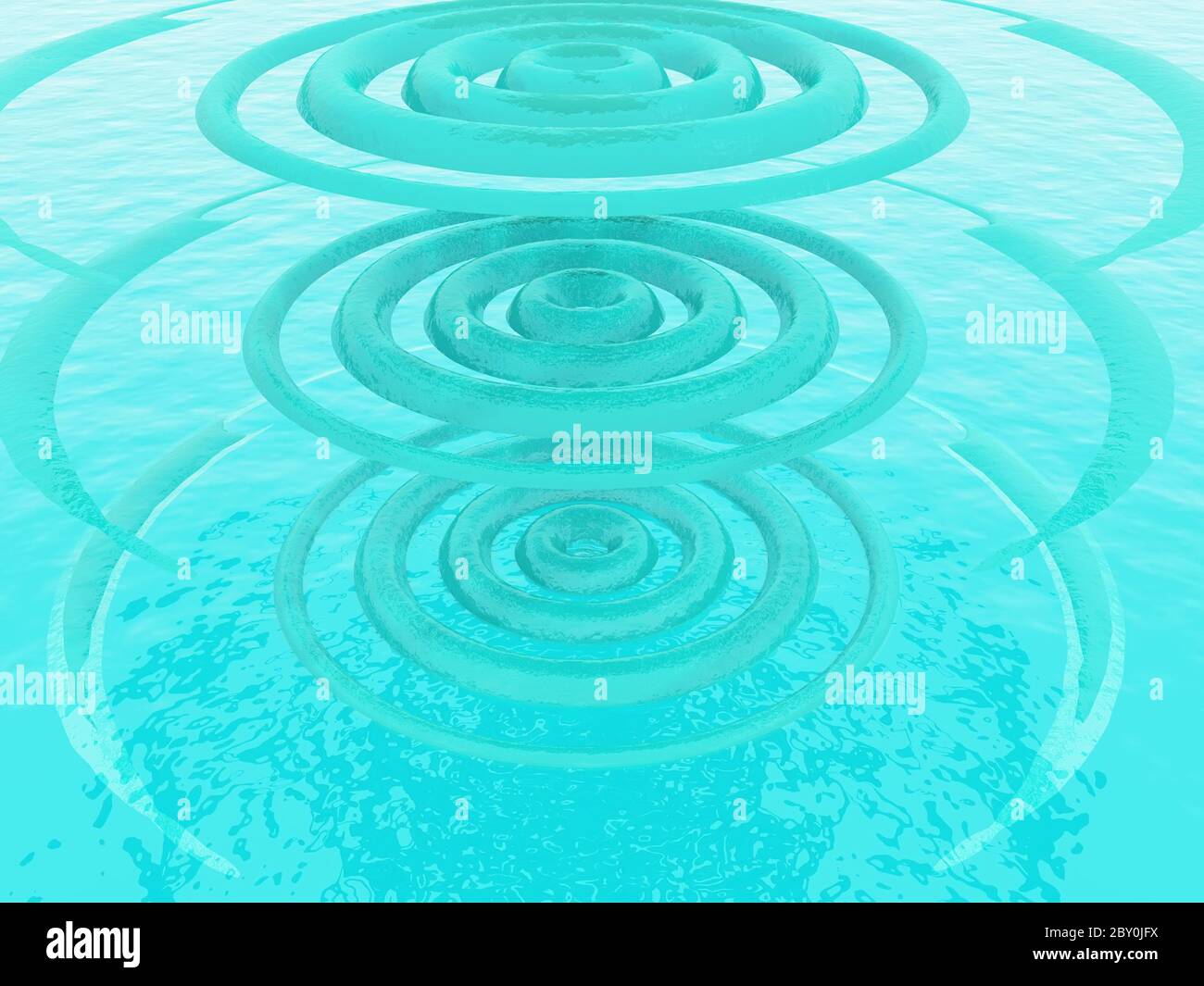 Ripples on a blue background Stock Photo - Alamy