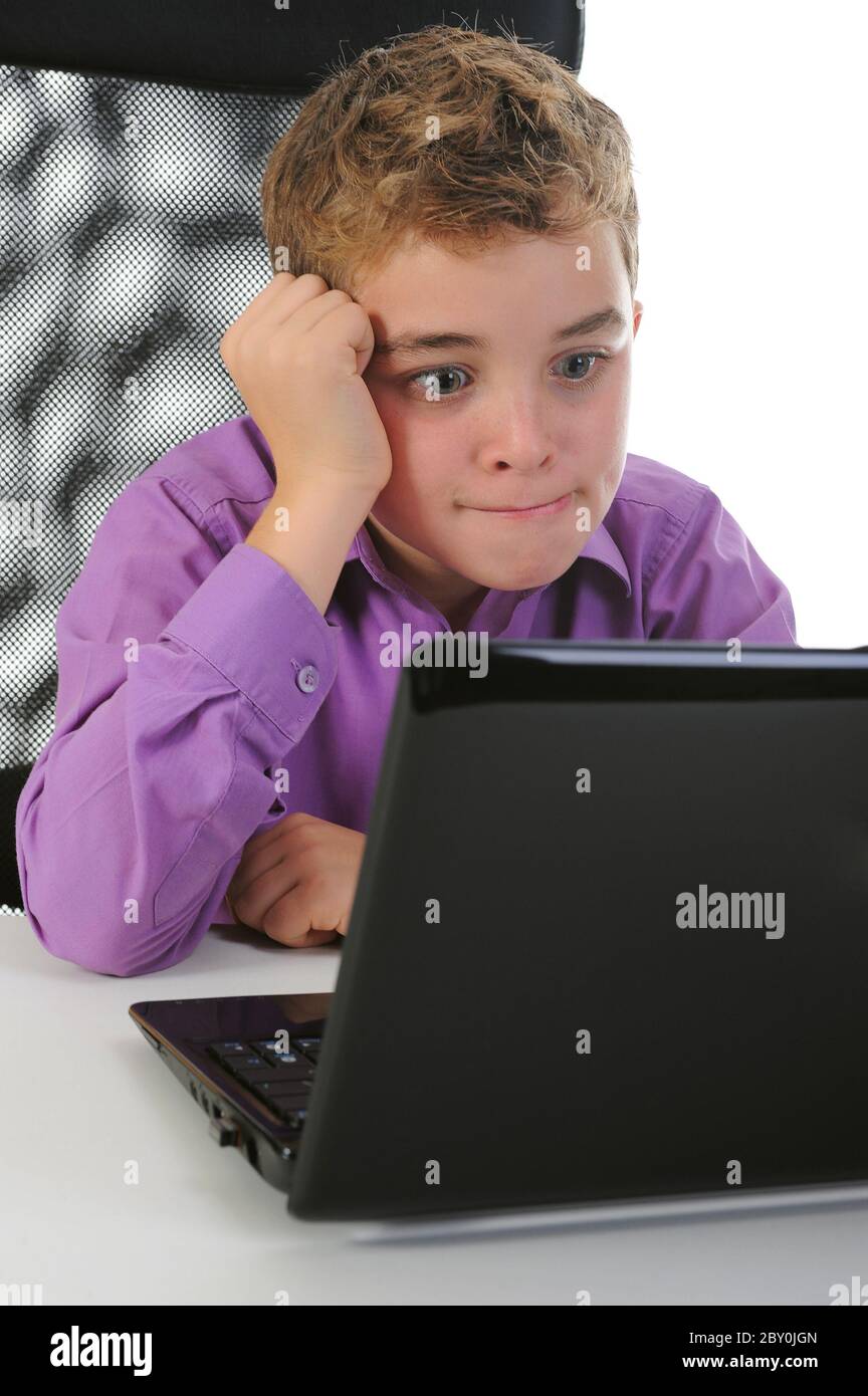 boy at the computer Stock Photo - Alamy