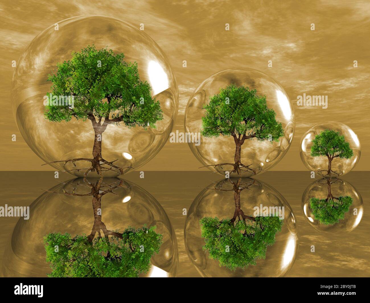trees in bubbles Stock Photo - Alamy