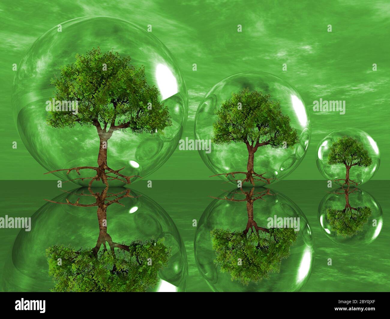 trees in bubbles Stock Photo - Alamy