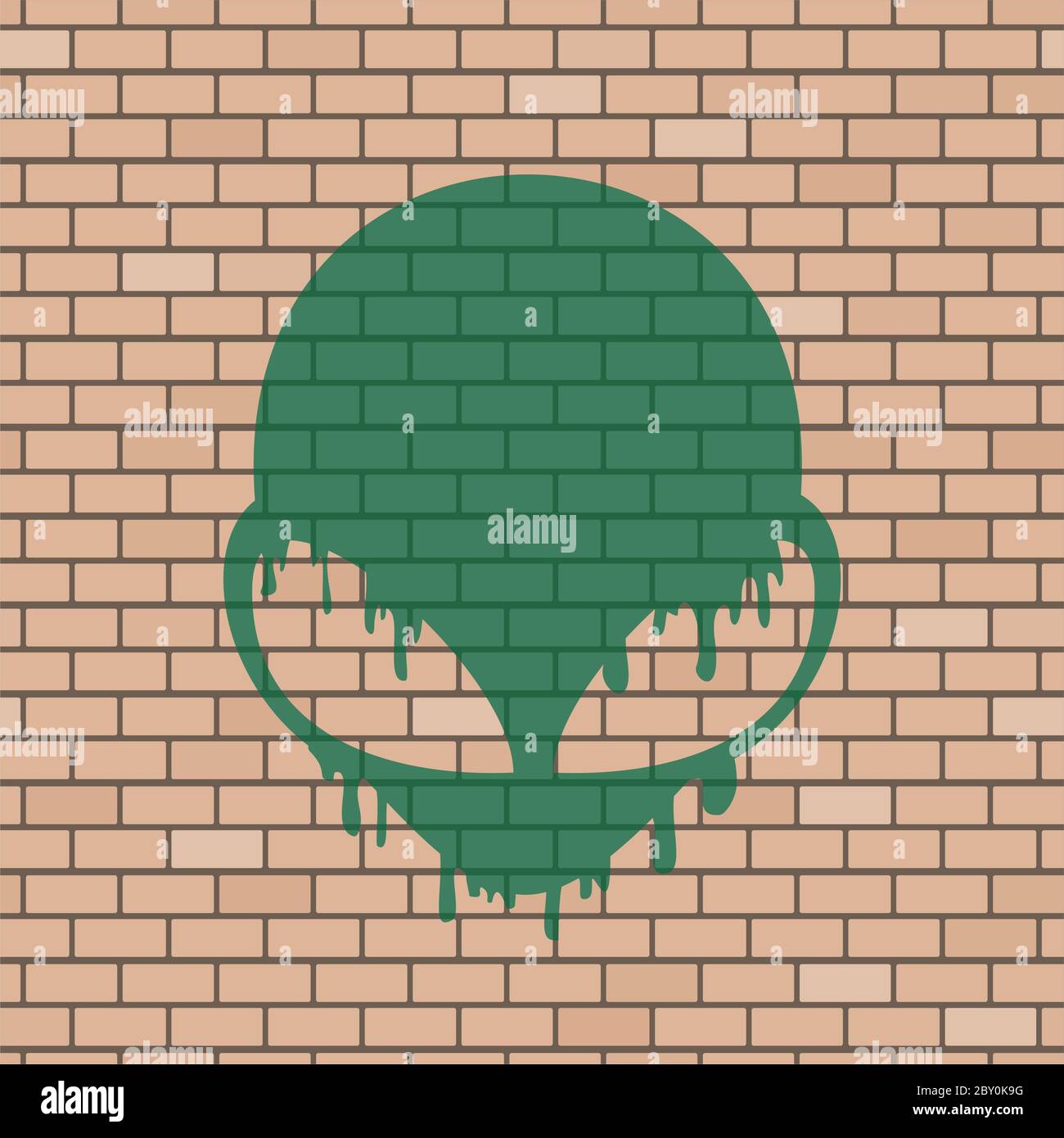Alien face illustration in brick wall Stock Vector Image & Art - Alamy