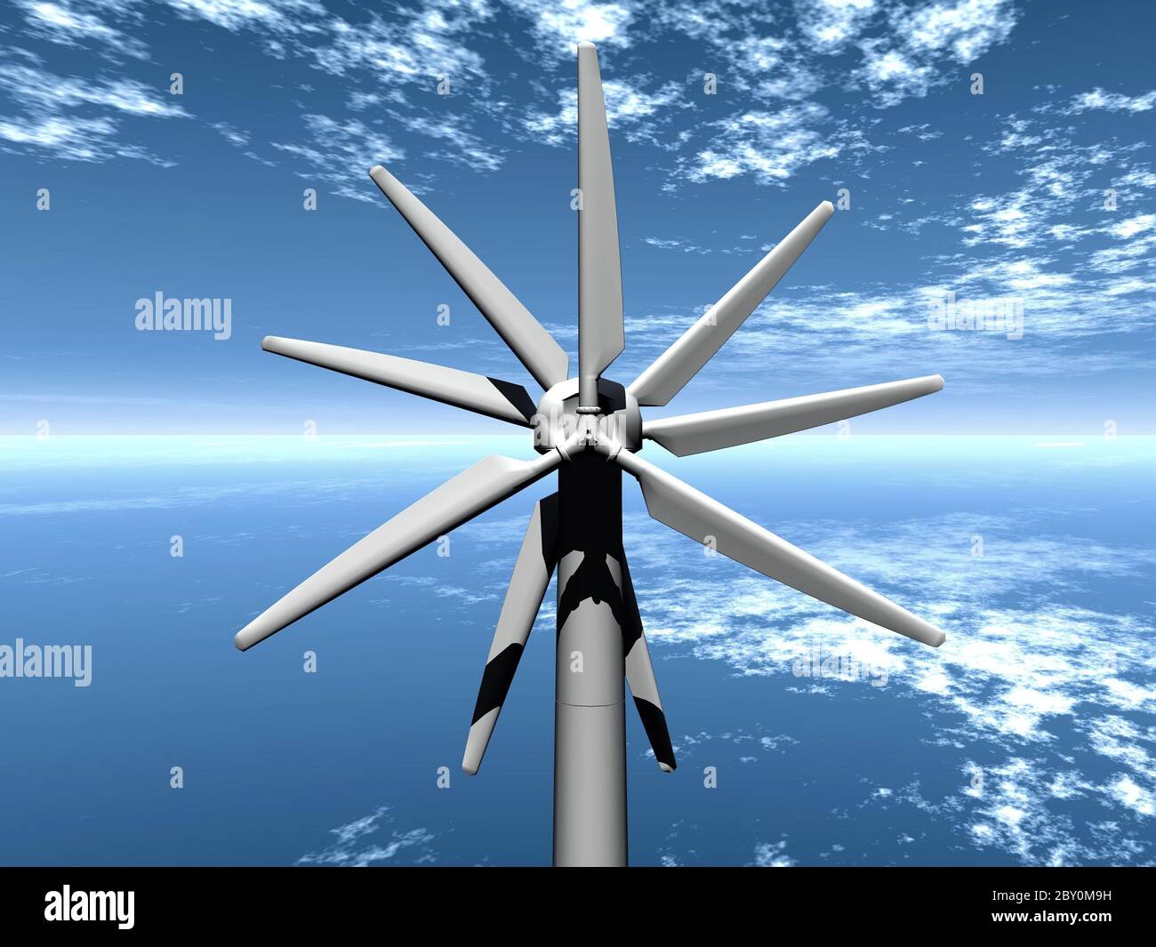a multi-bladed wind turbine Stock Photo - Alamy
