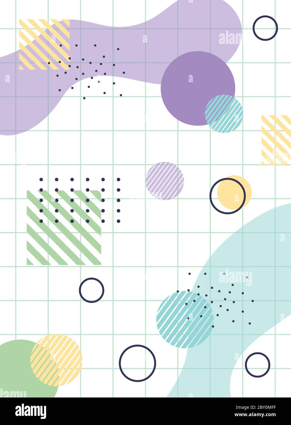 geommetric memphis 80s 90s style abstract grid background template ...