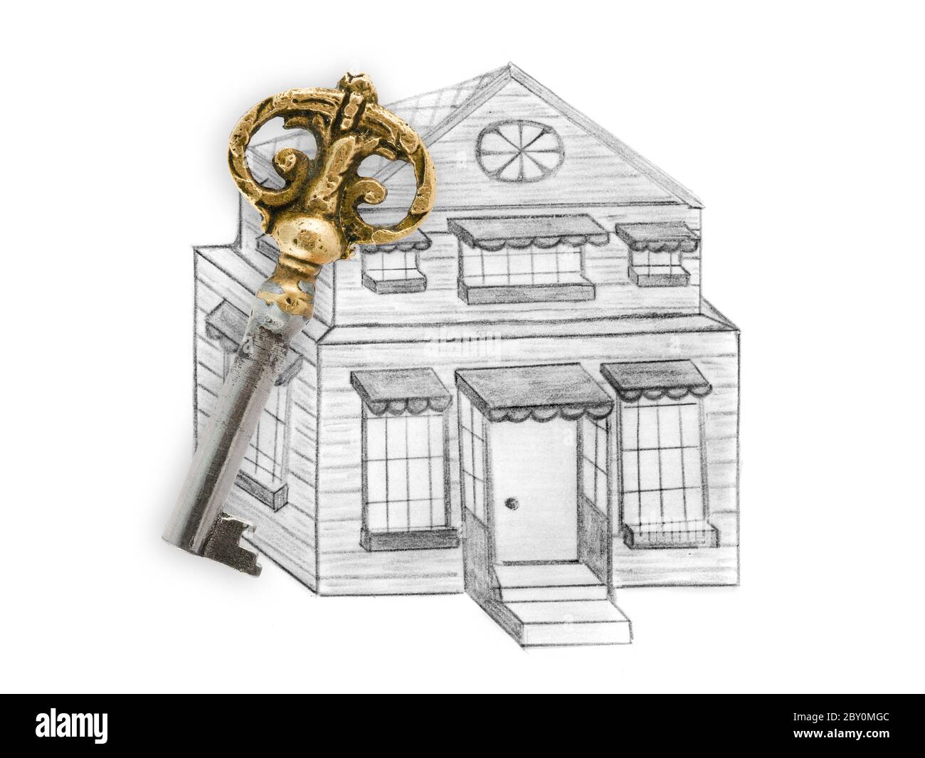Drawing house and key Stock Photo - Alamy