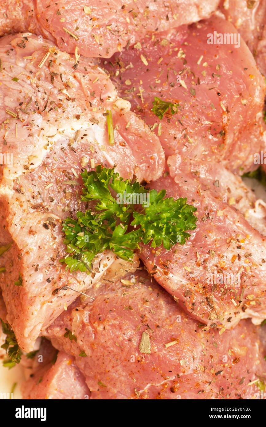 Raw juicy steaks seasonings hi-res stock photography and images - Alamy