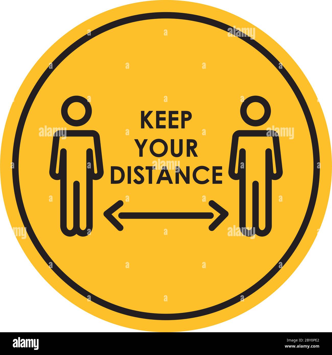 social distancing concept, pictogram men keeping the distance over ...