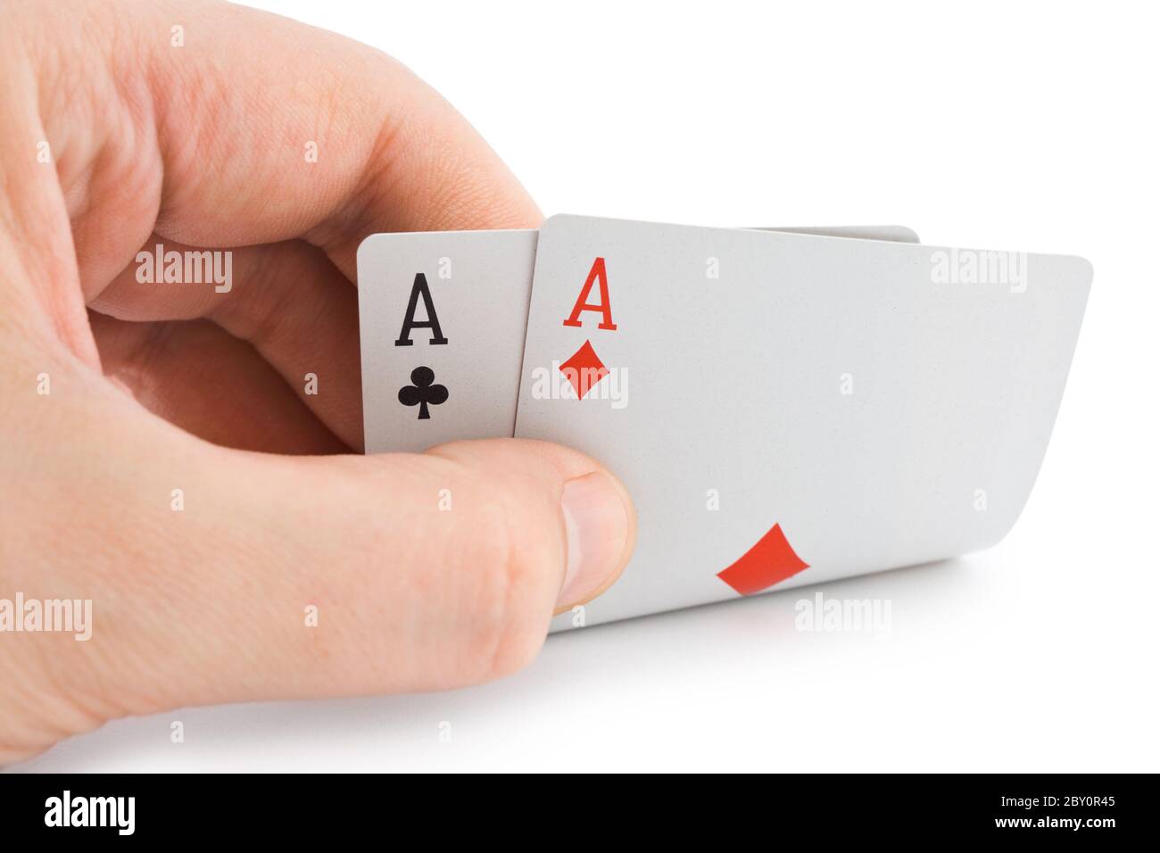 Hand and aces Stock Photo - Alamy