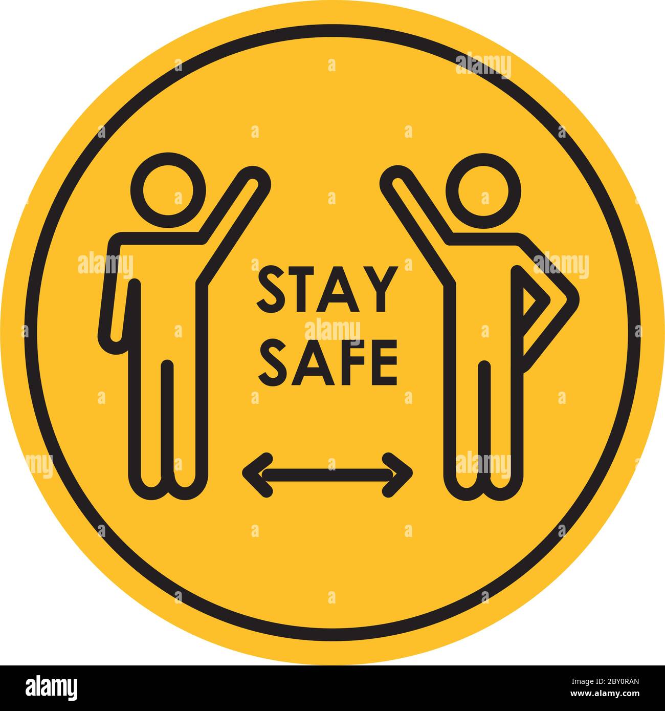 stay safe concept, pictogram people waving keeping the social ...
