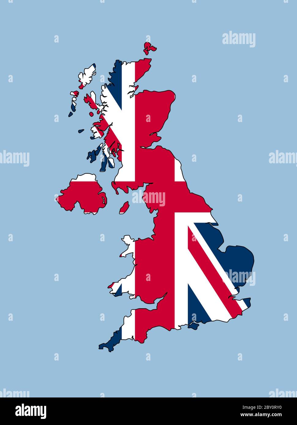 UK flag in map Stock Photo - Alamy