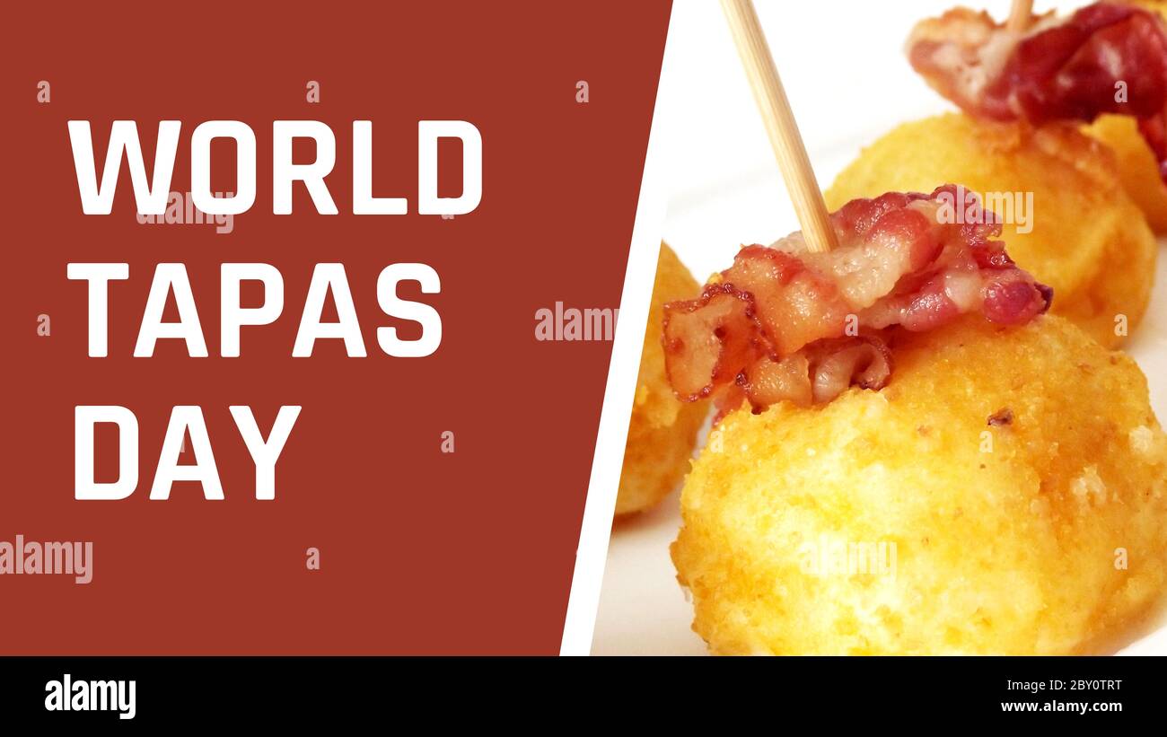 Design for World Tapas Day. Banner, card for spanish Tapa Day. Concept ...