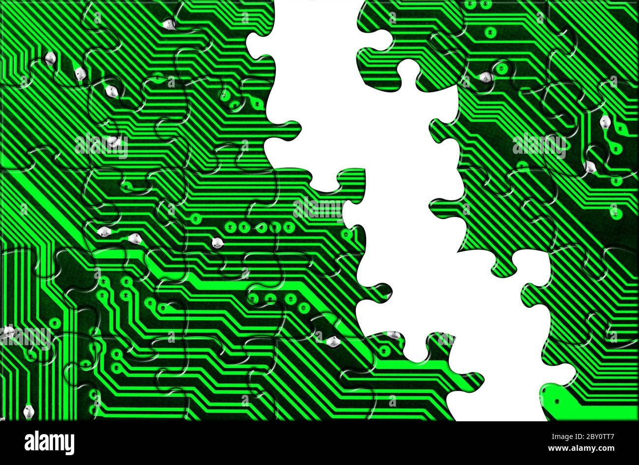 Computer board made of puzzle Stock Photo - Alamy