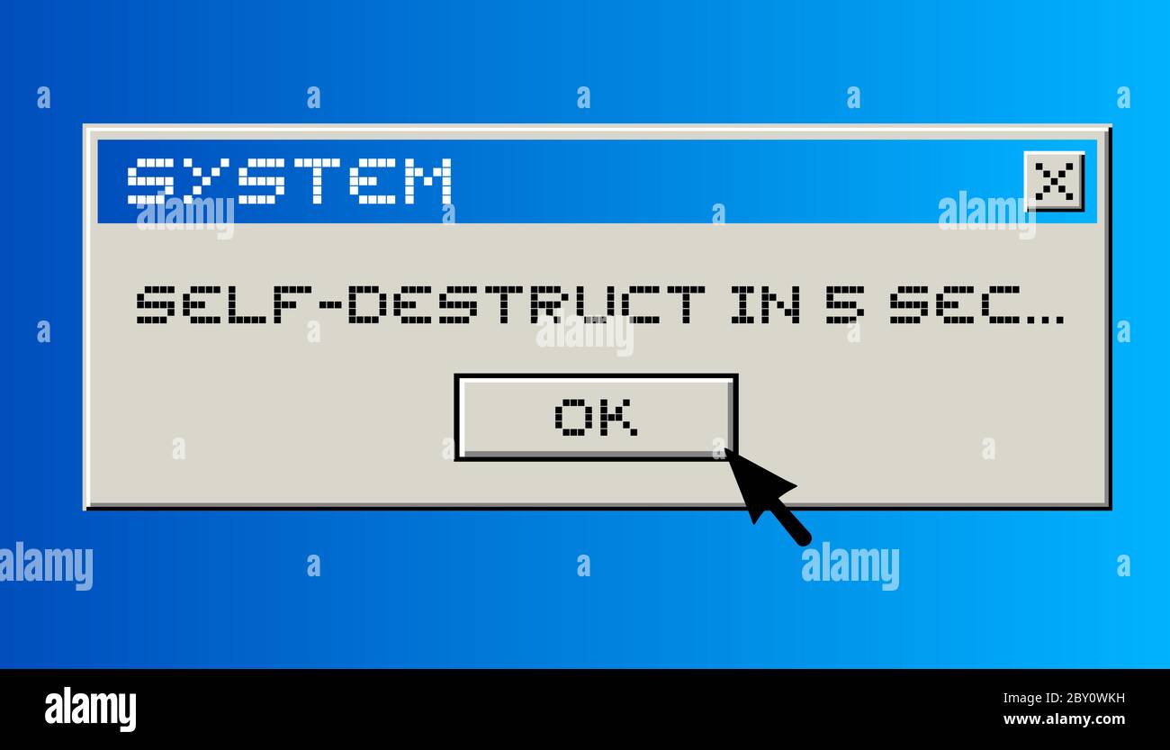 Computer self destruction message Stock Vector Image & Art - Alamy
