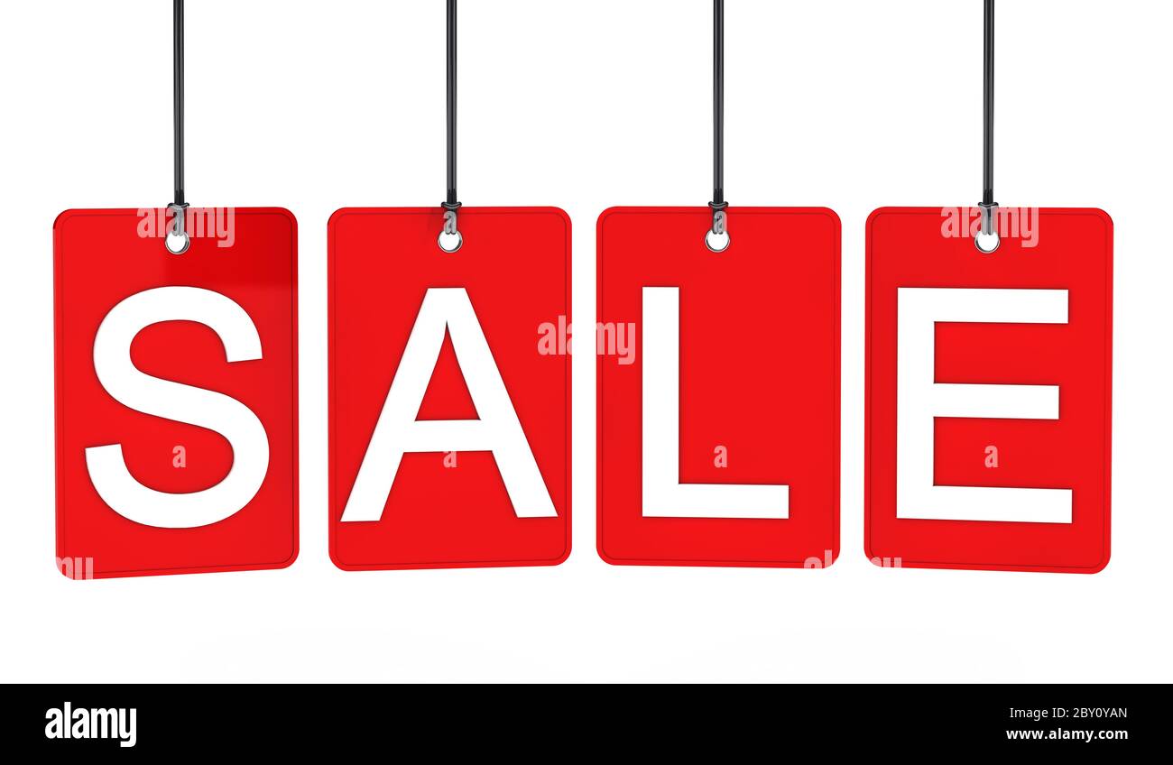 Red sale label Stock Photo - Alamy