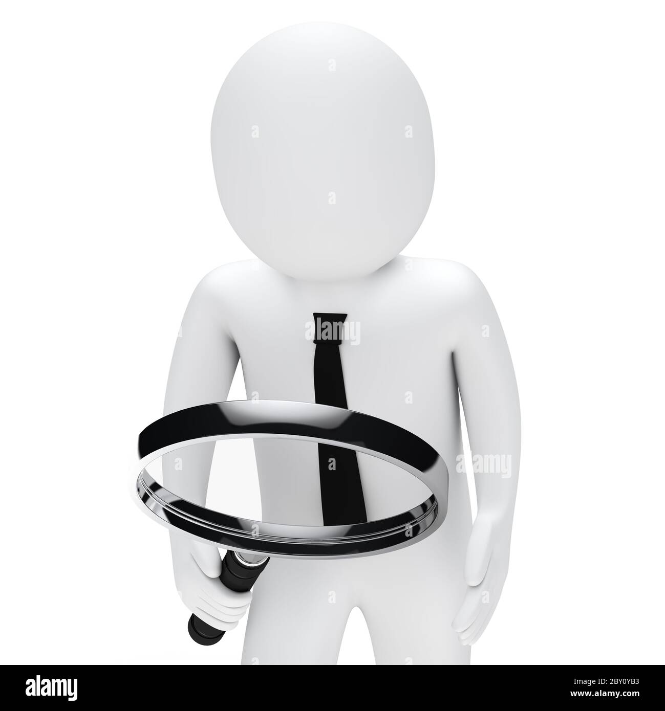 Businessman hold magnifying glass Stock Photo - Alamy