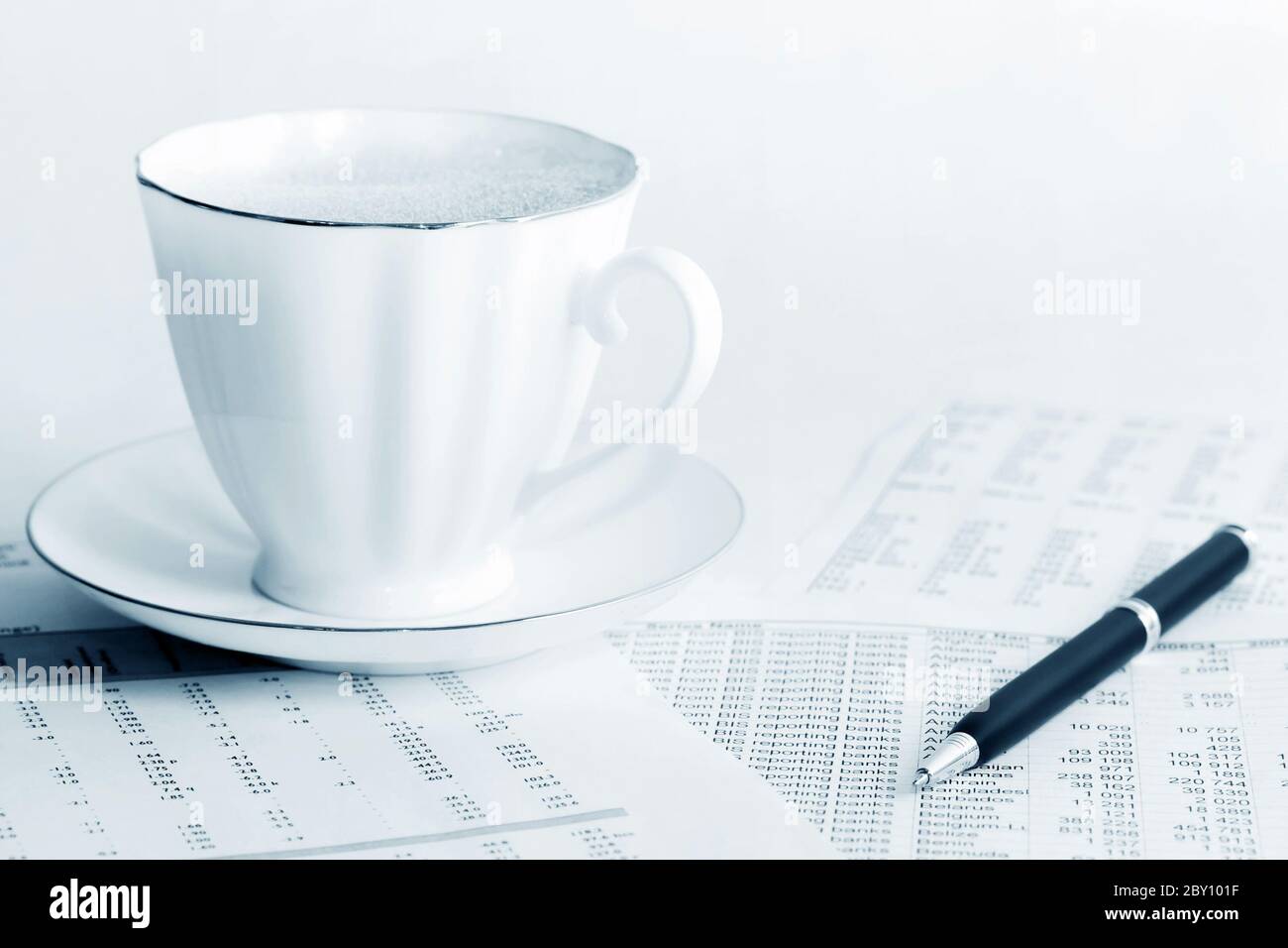 Coffee and accounting Stock Photo - Alamy