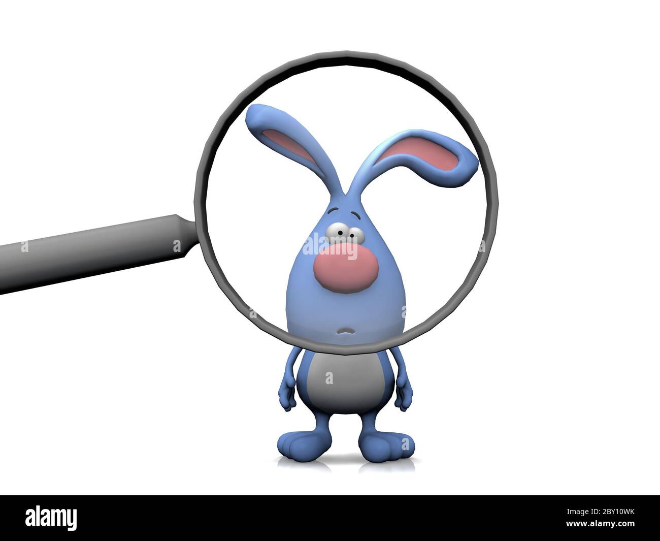 rabbit and the magnifying glass Stock Photo - Alamy