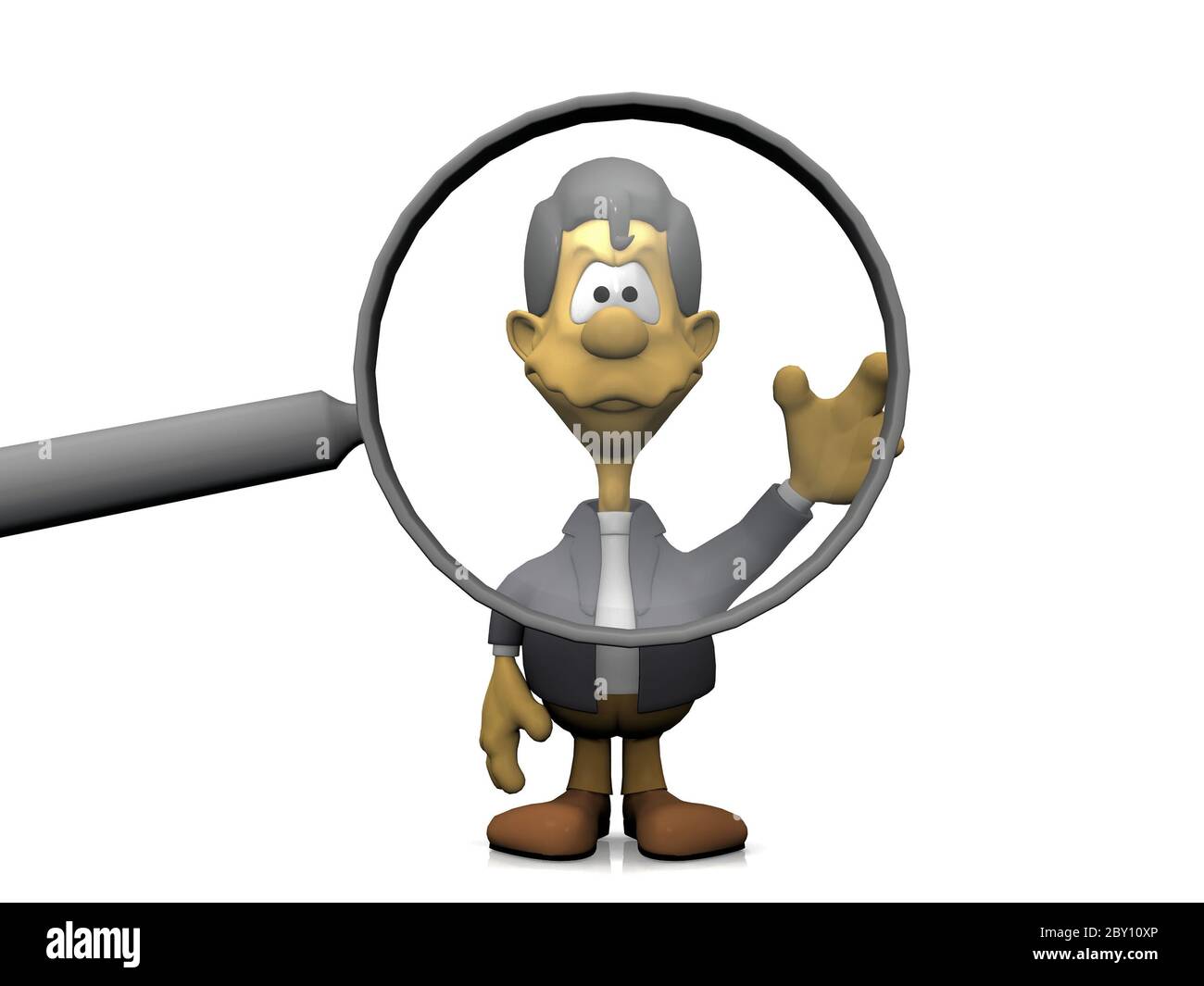 Cartoon character magnifying glass man hi-res stock photography and ...