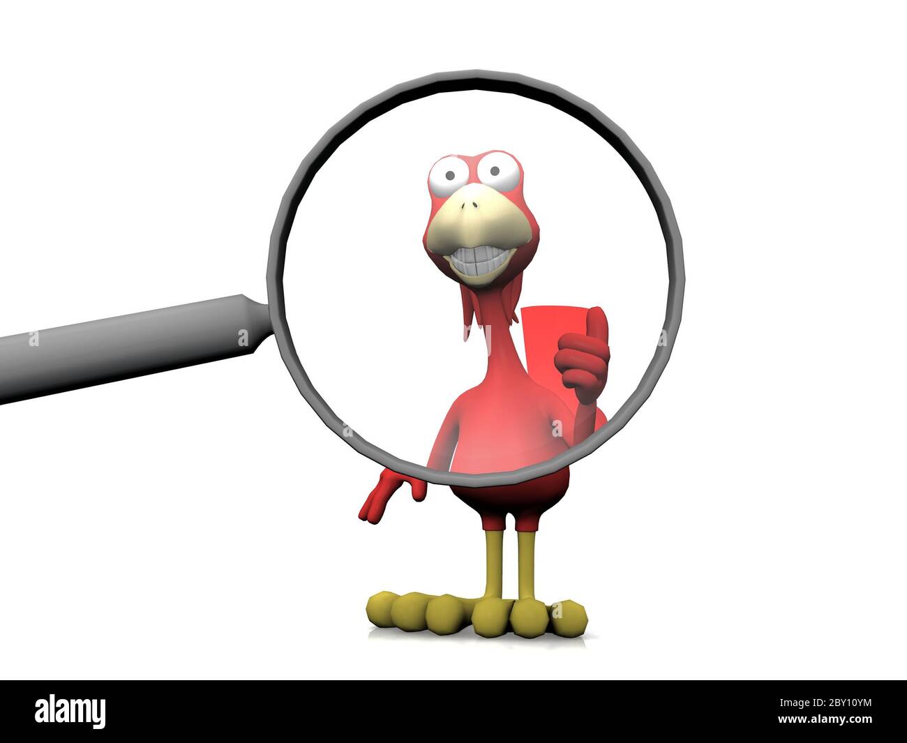 bird and the magnifying glass Stock Photo - Alamy
