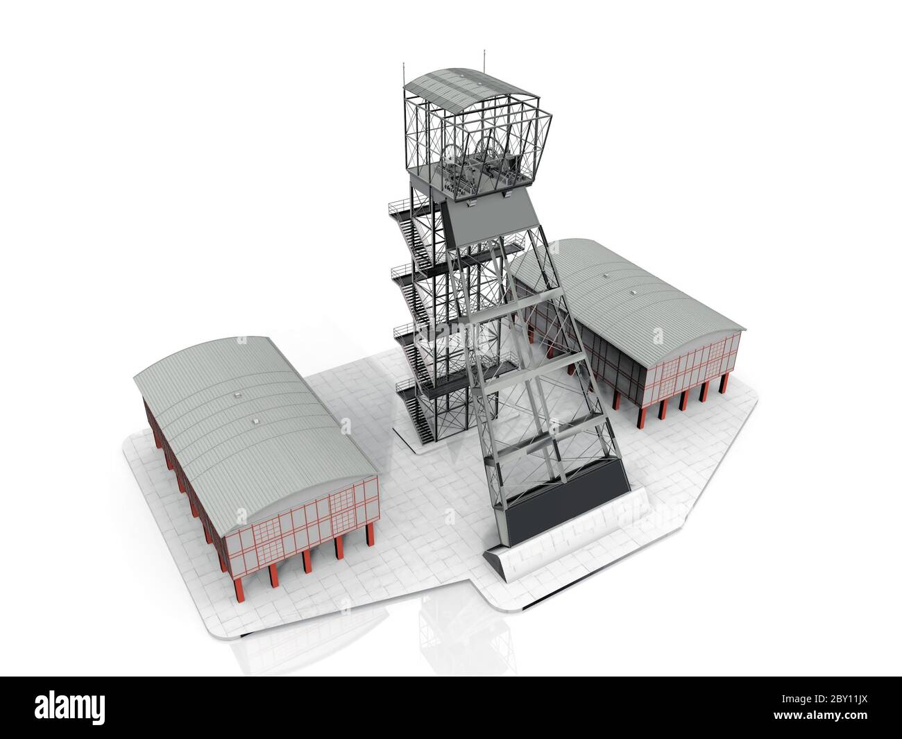 mine shaft on white background Stock Photo - Alamy