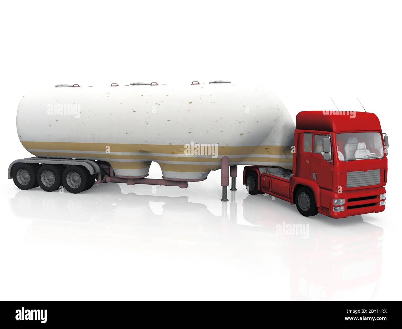 tanker truck on a white background Stock Photo - Alamy