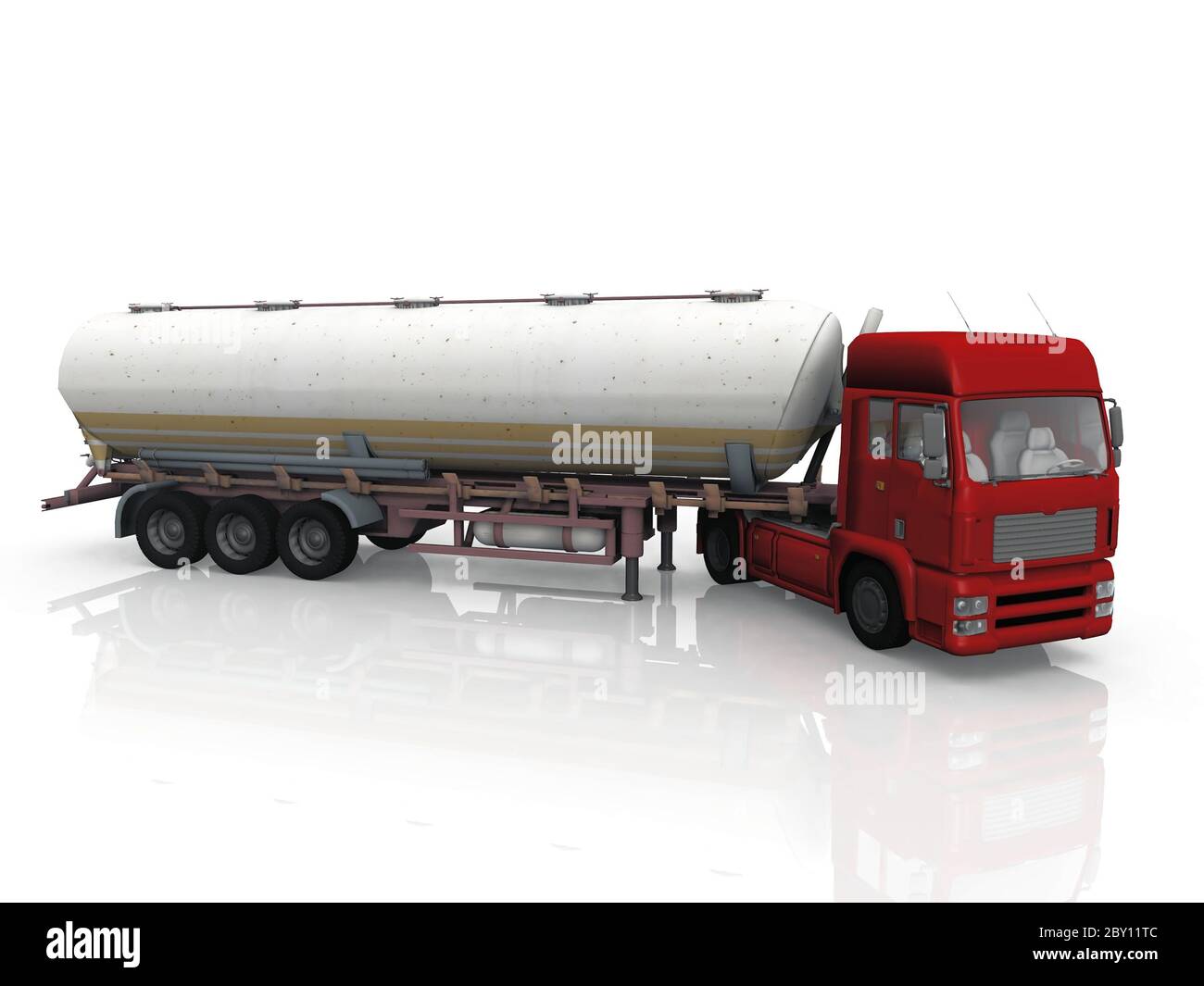 tanker truck on a white background Stock Photo - Alamy