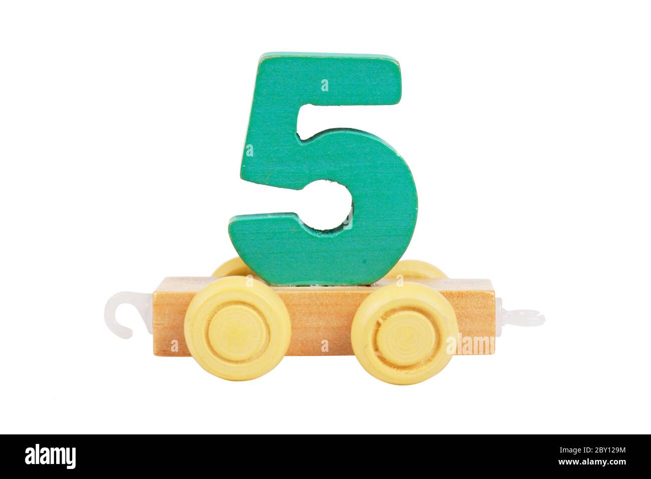 Wooden toy number 5 Stock Photo - Alamy